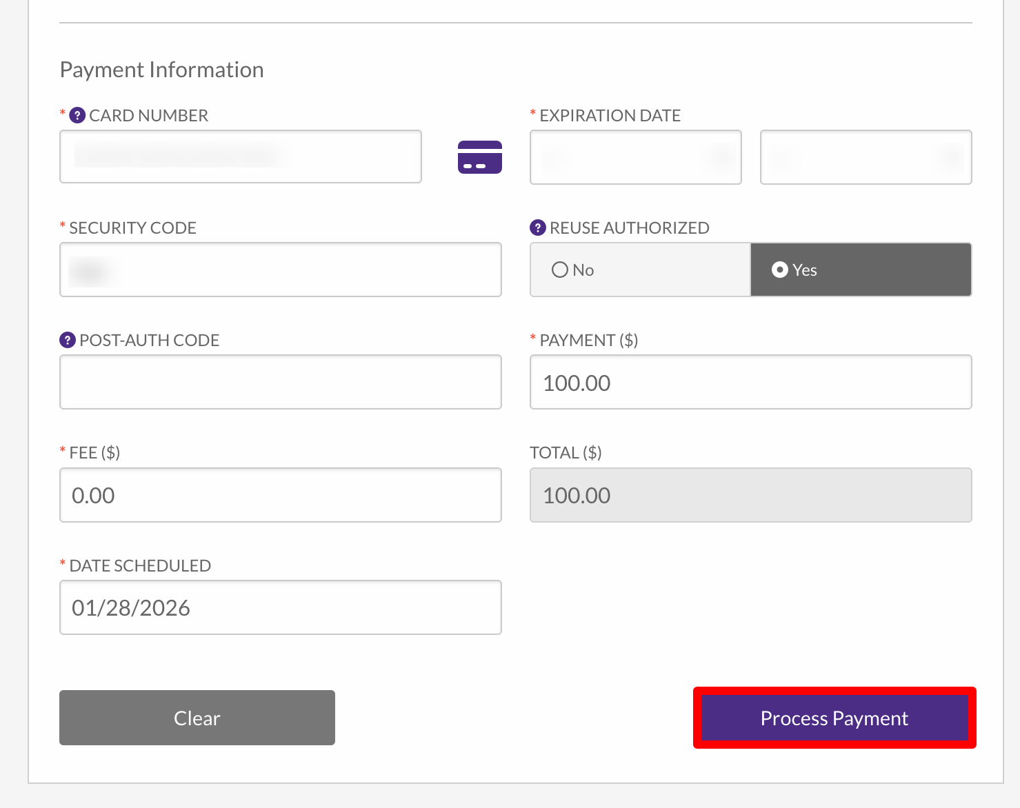 Take a Payment from the Dashboard