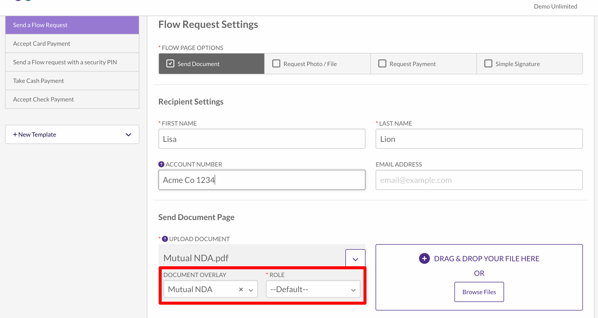 How to Create Document Overlays for Flow Requests