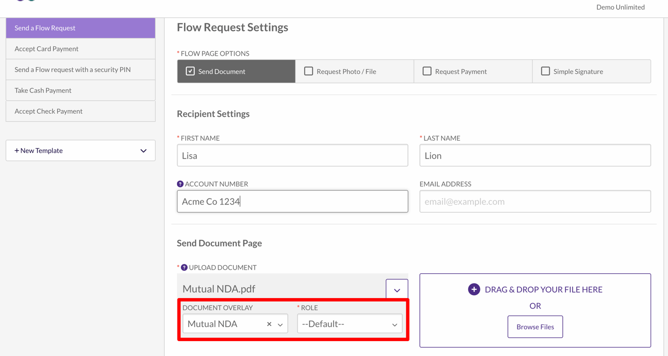 How to Create Document Overlays for Flow Requests