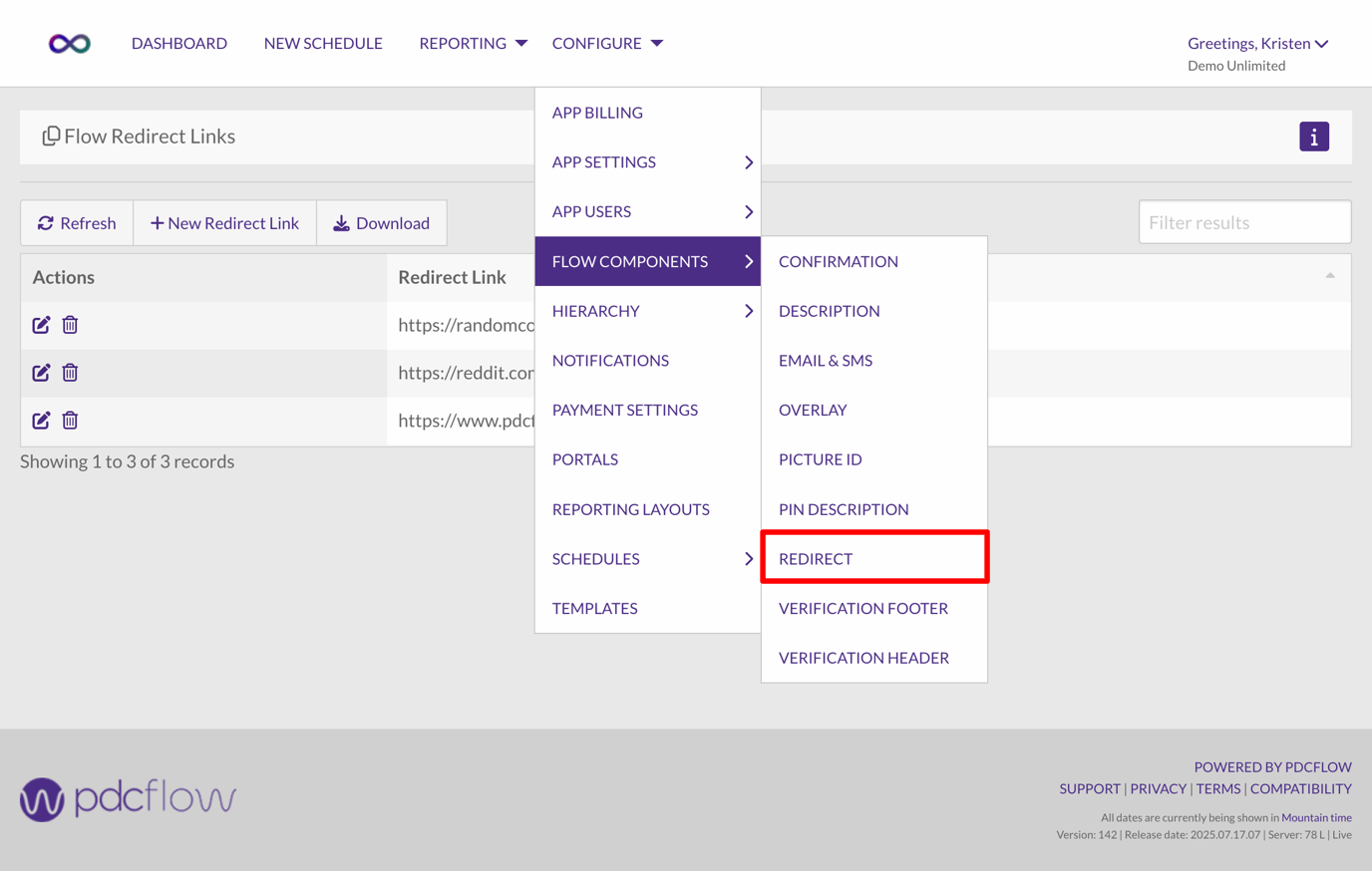 How to Add a Redirect Link and Description to Flow Templates