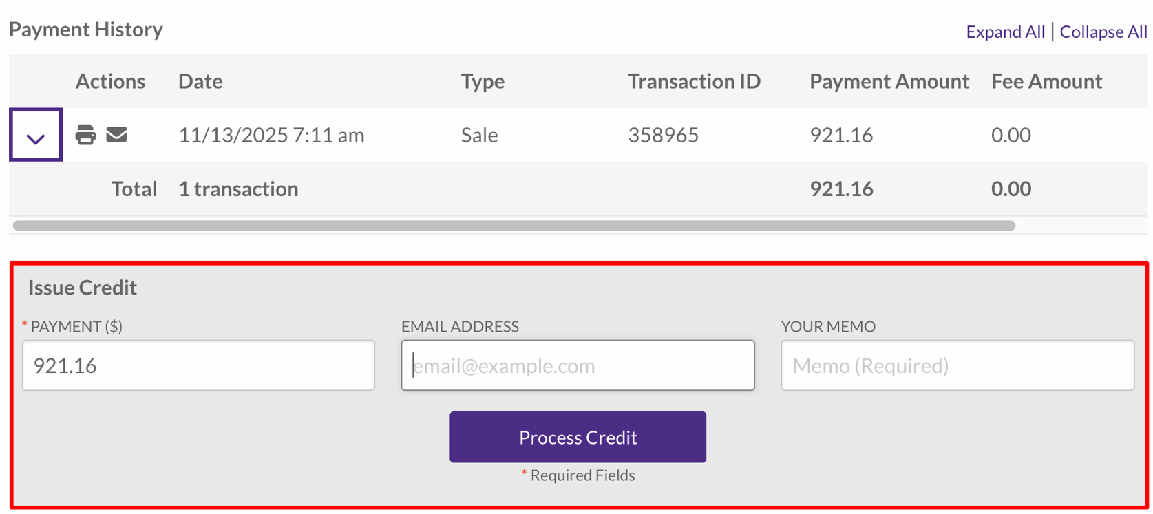 How to Credit or Void a Transaction